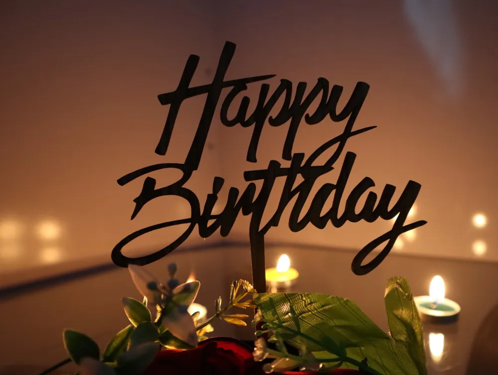 Happy Birthday Cake Topper - 19 Min - Free 3D Print Model - MakerWorld