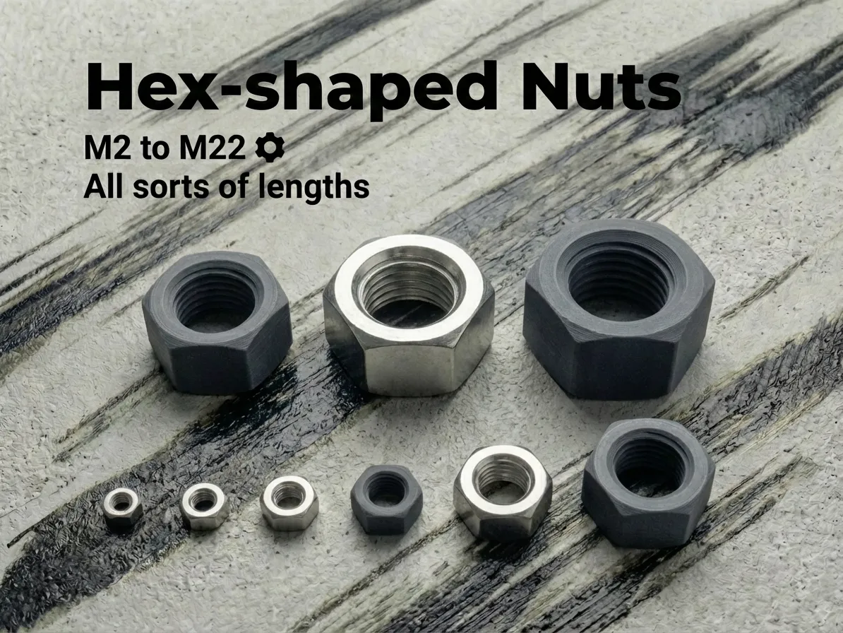 M2 - M22 Hex-Shaped Nuts (All sorts of lengths) - Free 3D Print Model ...