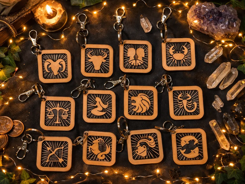 Porte-clés avec signes du zodiaque - Modèle d'Impression 3D Gratuit ...