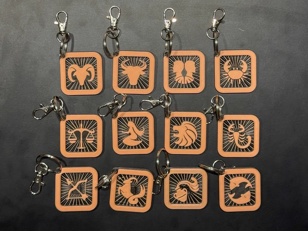 Porte-clés avec signes du zodiaque - Modèle d'Impression 3D Gratuit ...