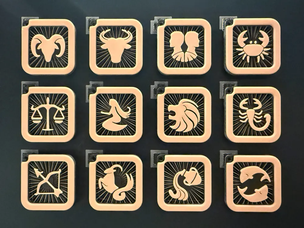 Porte-clés avec signes du zodiaque - Modèle d'Impression 3D Gratuit ...