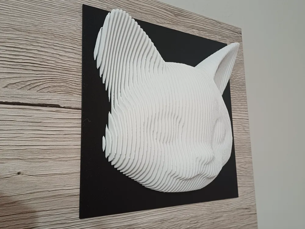 Cat Layered sculpture by Kiron 21 - MakerWorld