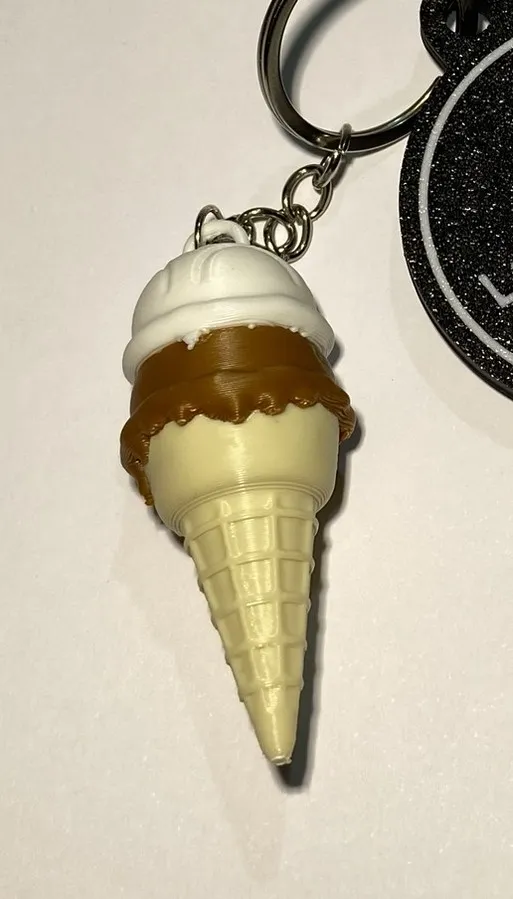 Double Ice Cream Cone Keychain - Free 3D Print Model - MakerWorld