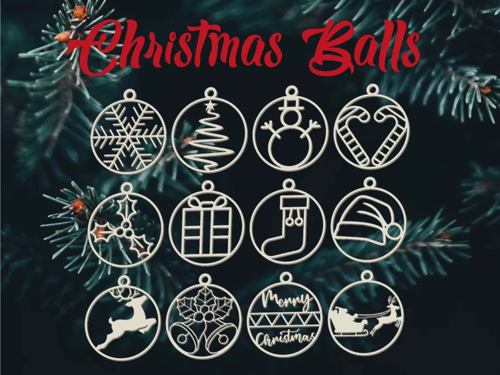 2D Christmas Balls Set by ADB PRODUCTS - MakerWorld