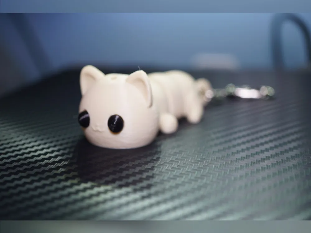 Cute Flexi Cat - Keychain (No AMS) (No Supports) - Free 3D Print Model ...