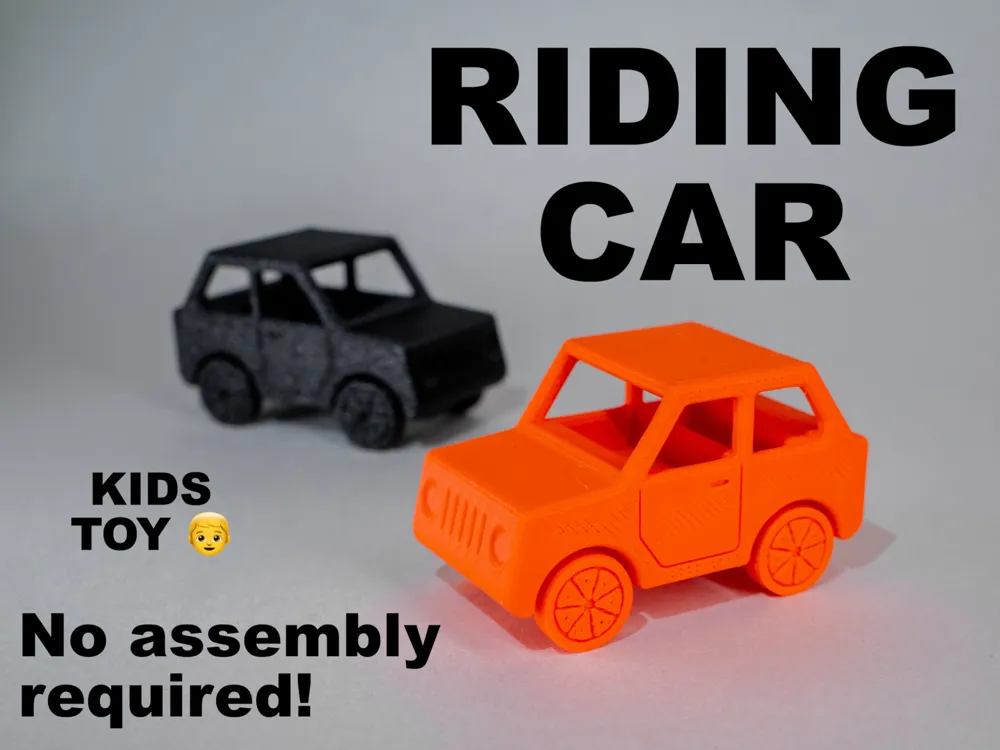 Riding Car Model - Toy for Kids - One piece print - Free 3D Print Model ...