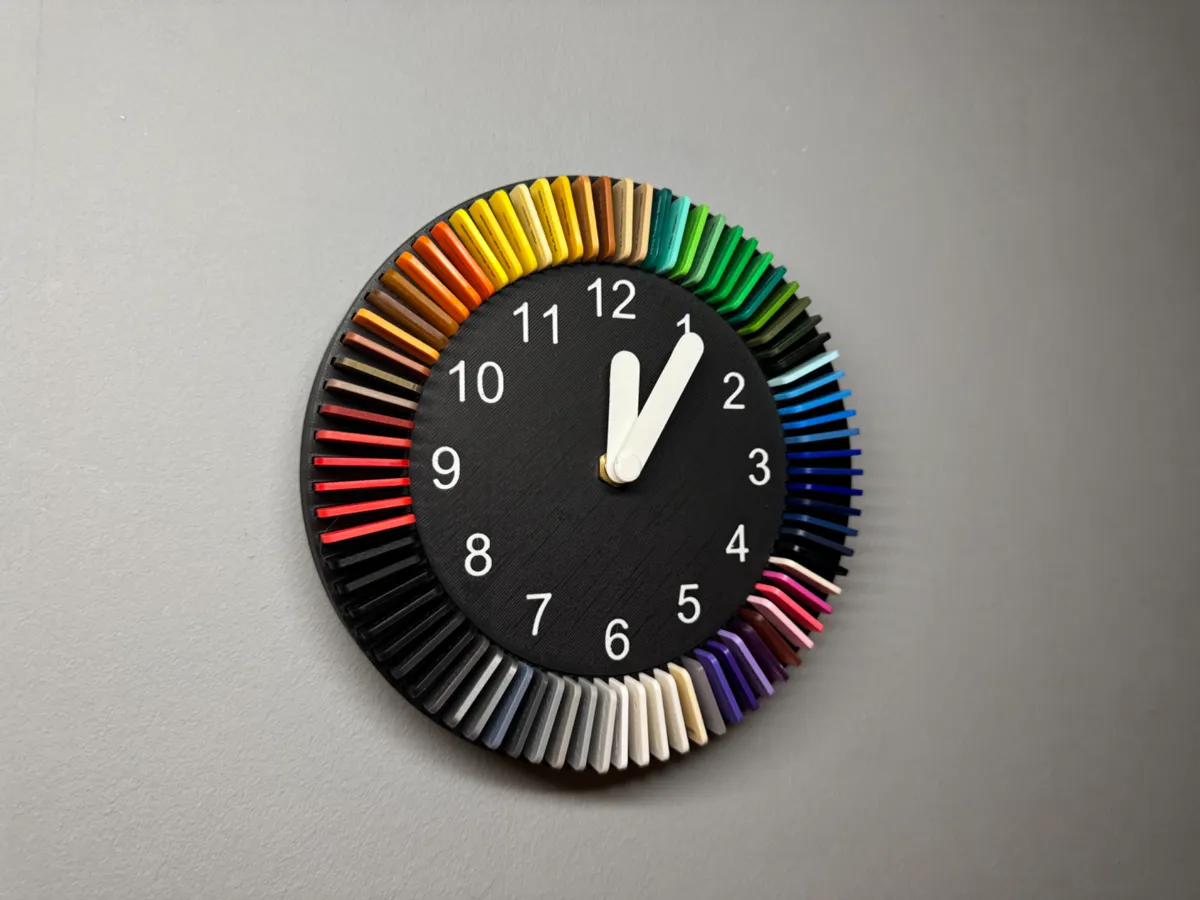 Filament Swatch - Wall Clock - Free 3D Print Model - MakerWorld