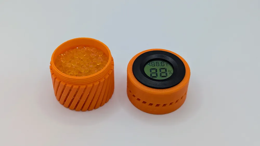 Bambu Filament Spool Desiccant Box and Hygrometer by Blunara MakerWorld ...