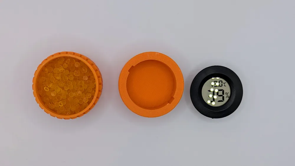 Bambu Filament Spool Desiccant Box and Hygrometer by Blunara MakerWorld ...