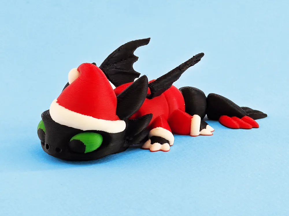 Articulated Christmas toothless Night fury dragon - Free 3D Print Model ...