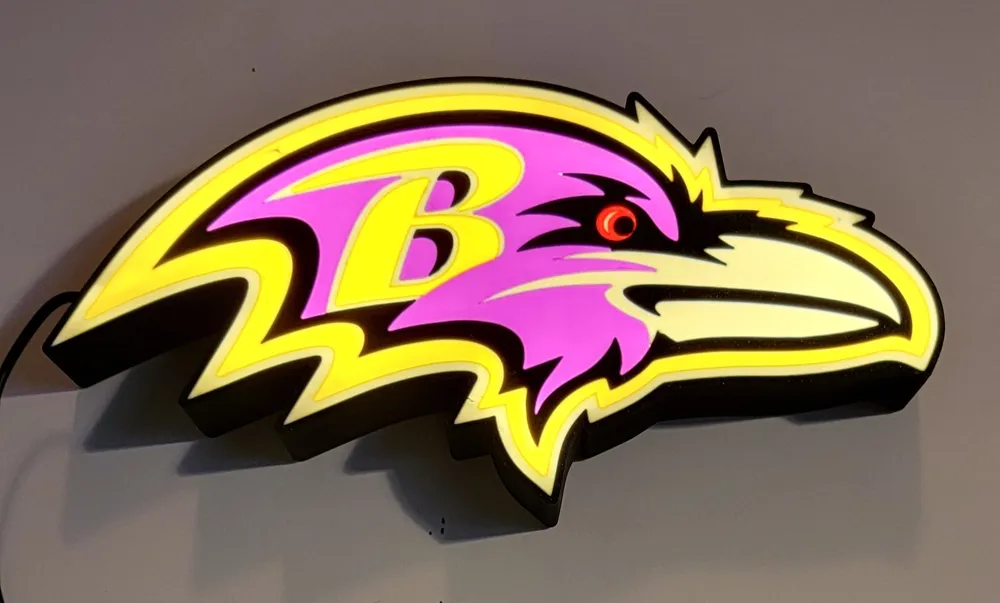 Baltimore Ravens LED Lightbox - Free 3D Print Model - MakerWorld