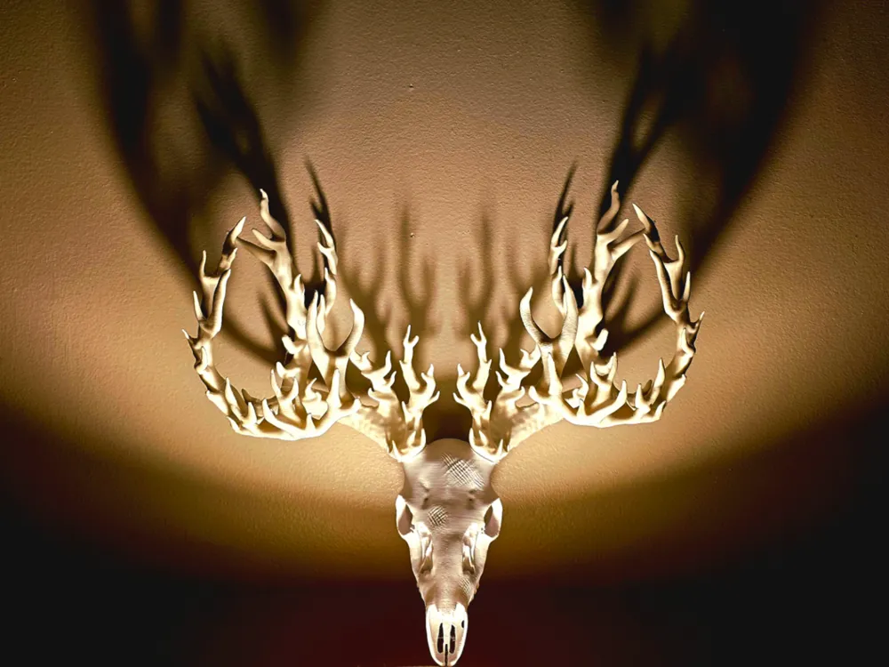 "Fire" Whitetail Deer Skull - Free 3D Print Model - MakerWorld