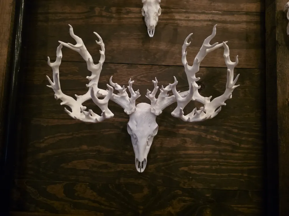 "Fire" Whitetail Deer Skull - Free 3D Print Model - MakerWorld