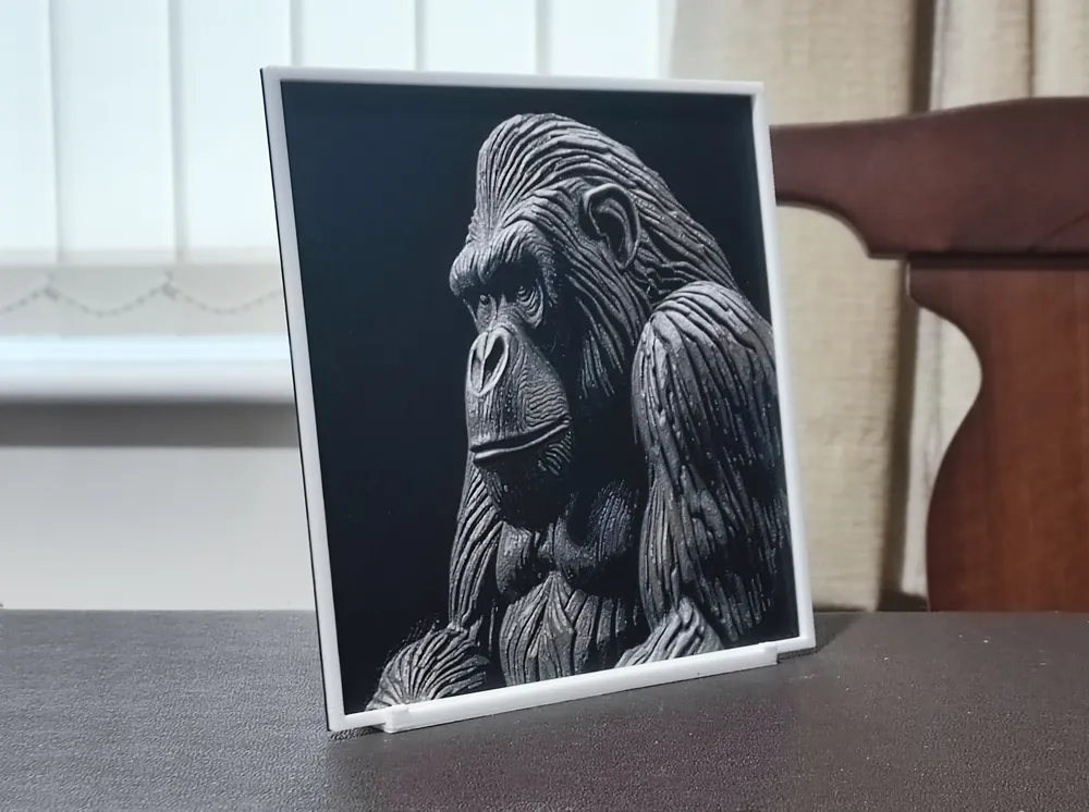 Carved Gorilla - HueForge 3 Color by BoDad - MakerWorld