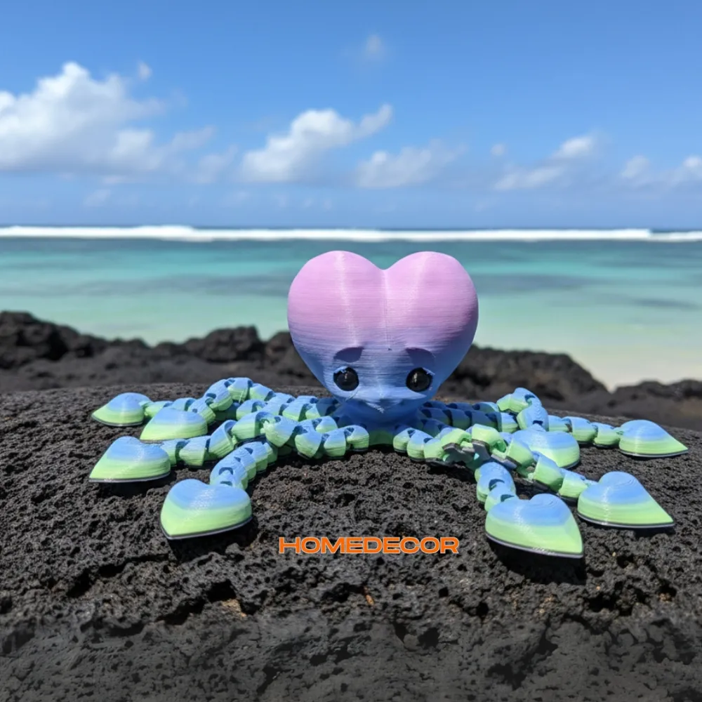 Octopus Soft heart by HomeDecor MakerWorld: Download Free 3D Models