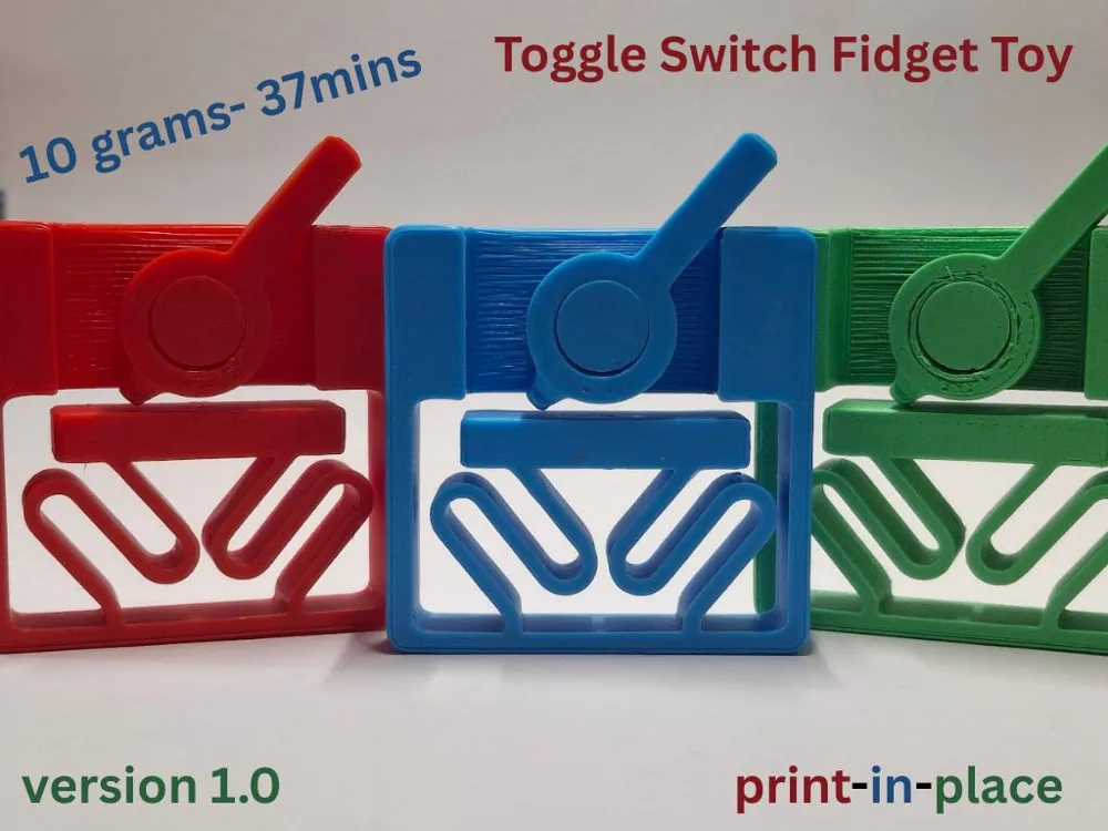 Toggle Switch Fidget (Print-In-Place) by Prints By Matthew MakerWorld: Download Free 3D Models