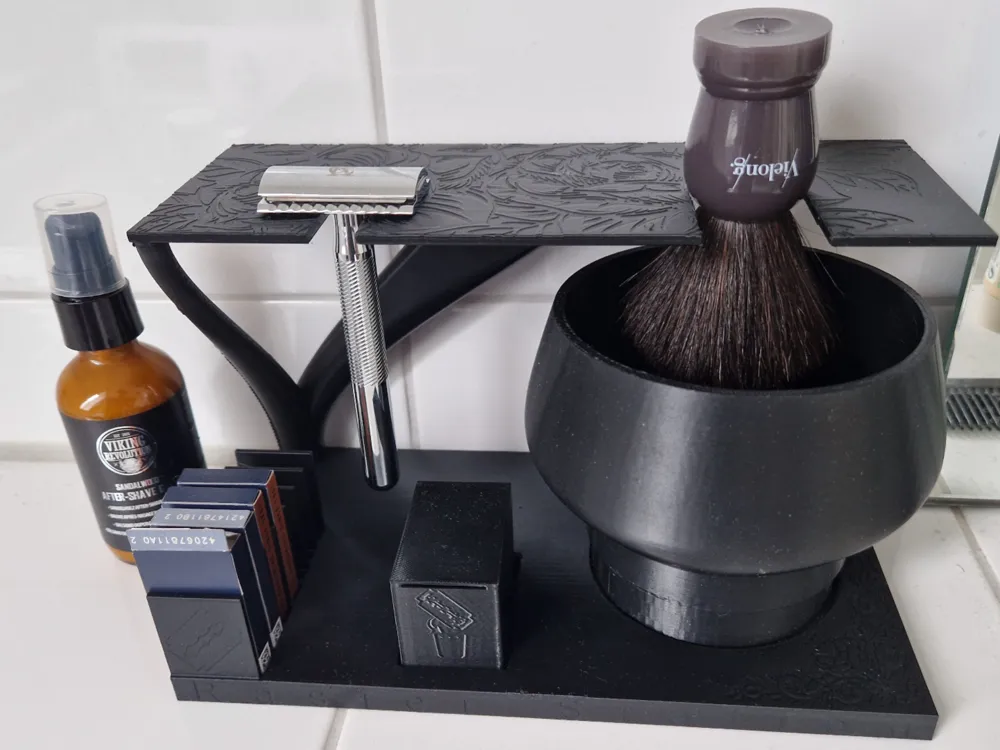 Support de rasoir à lames, pinceau et bol - Modèle d'Impression 3D ...
