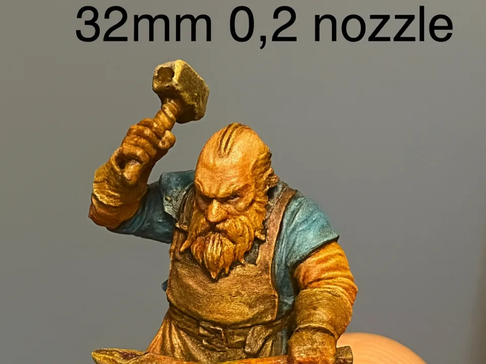 DND Dwarf Blacksmith Figurine - Free 3D Print Model - MakerWorld