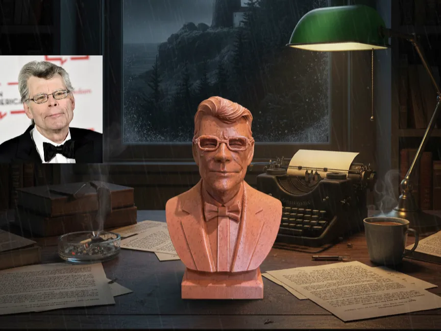Stephen King - Bust - Free 3D Print Model - MakerWorld
