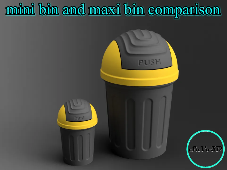 mini trash bin with swing lid - Free 3D Print Model - MakerWorld