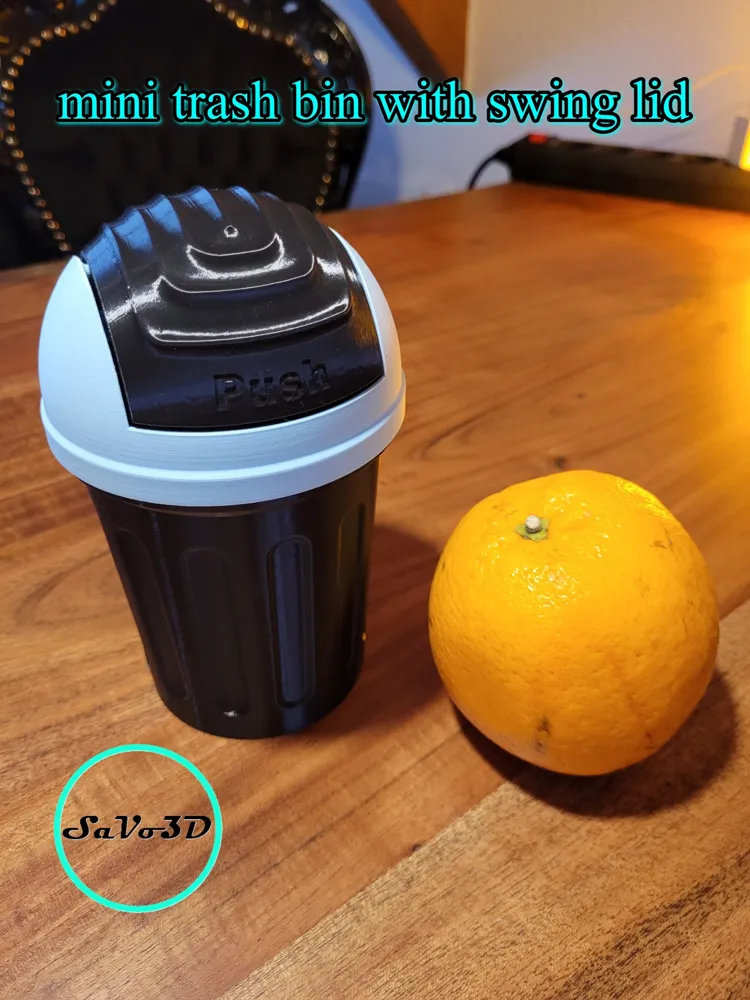 mini trash bin with swing lid - Free 3D Print Model - MakerWorld