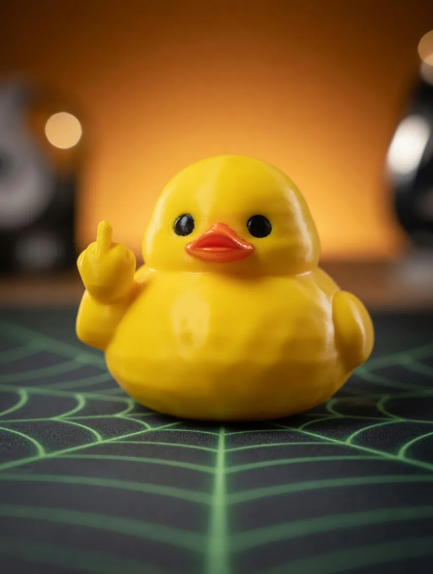 yellow rubber duck middle finger - Free 3D Print Model - MakerWorld
