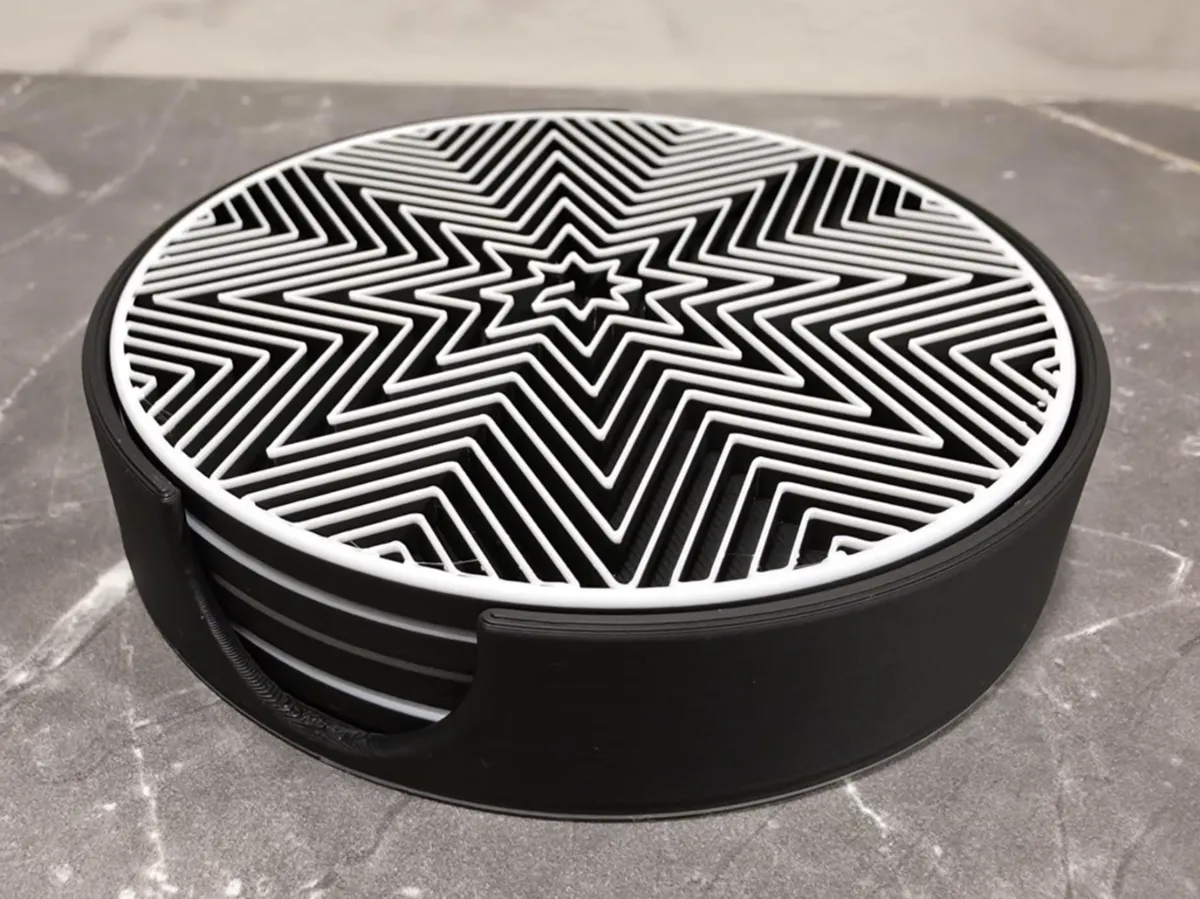 Infill Coasters - with holder - Free 3D Print Model - MakerWorld