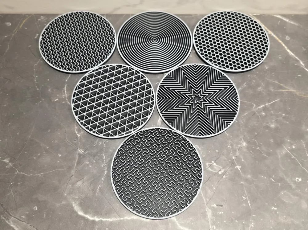 Infill Coasters - with holder - Free 3D Print Model - MakerWorld