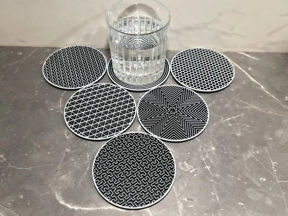 Infill Coasters - with holder - Free 3D Print Model - MakerWorld
