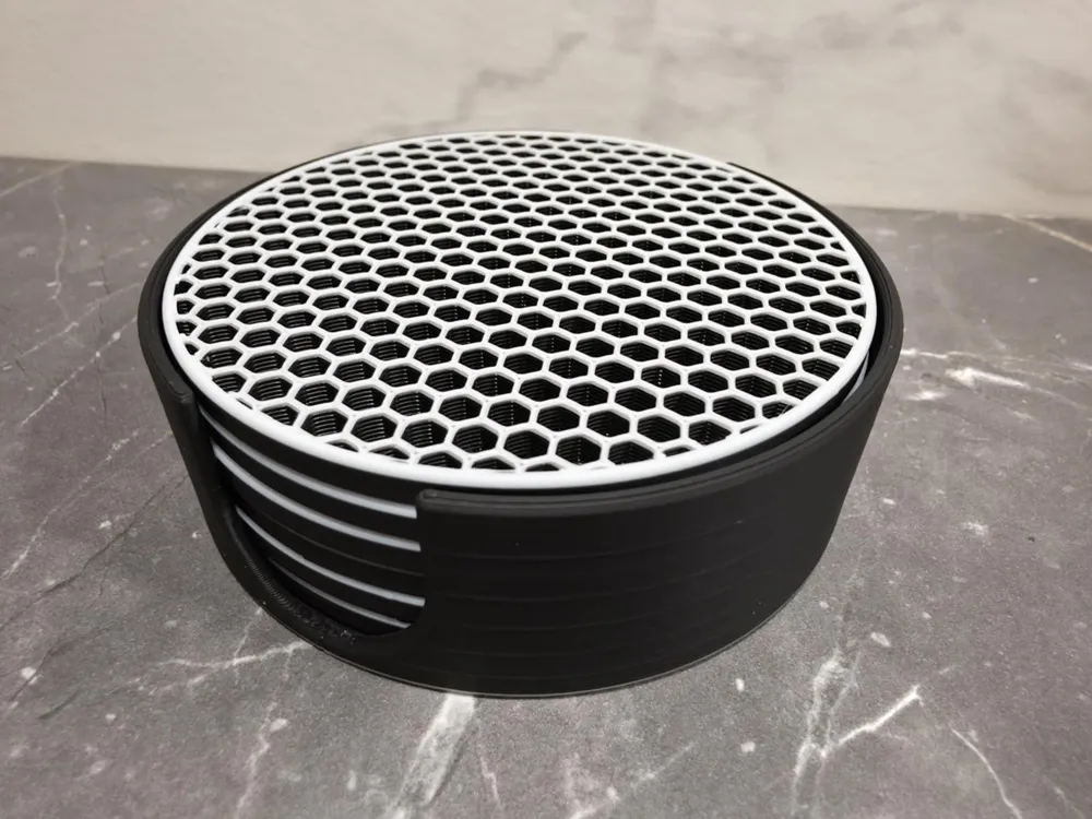 Infill Coasters - with holder - Free 3D Print Model - MakerWorld