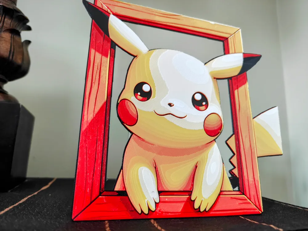 Curious Framed Pikachu by 0atz - MakerWorld