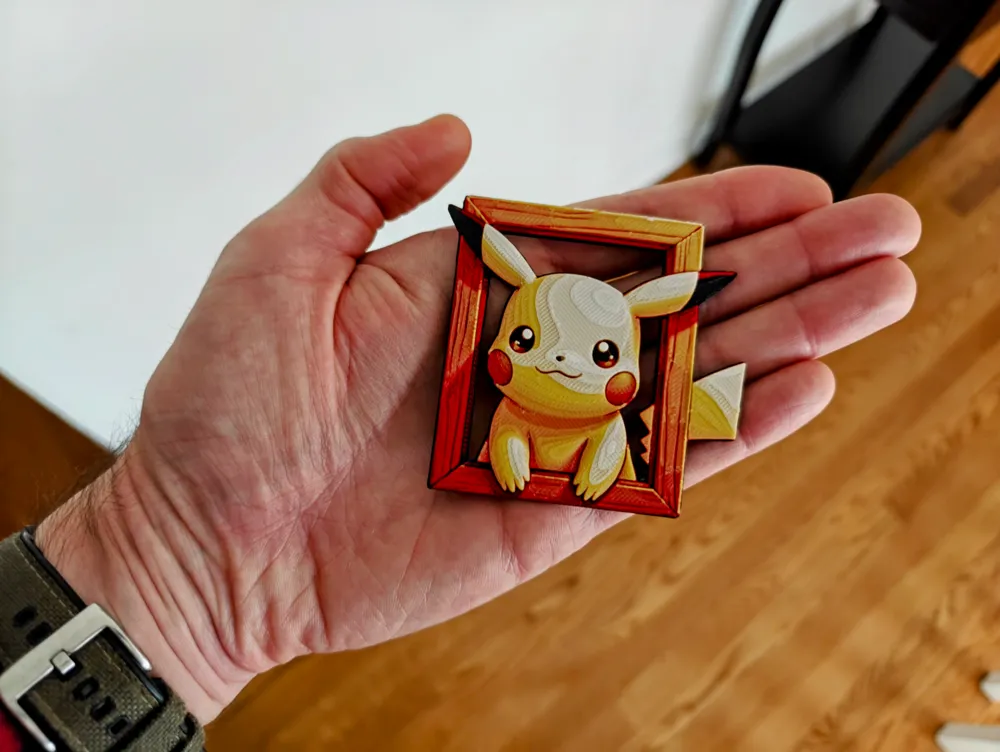 Curious Framed Pikachu by 0atz - MakerWorld