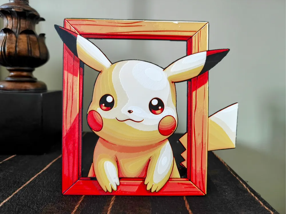 Curious Framed Pikachu by 0atz - MakerWorld