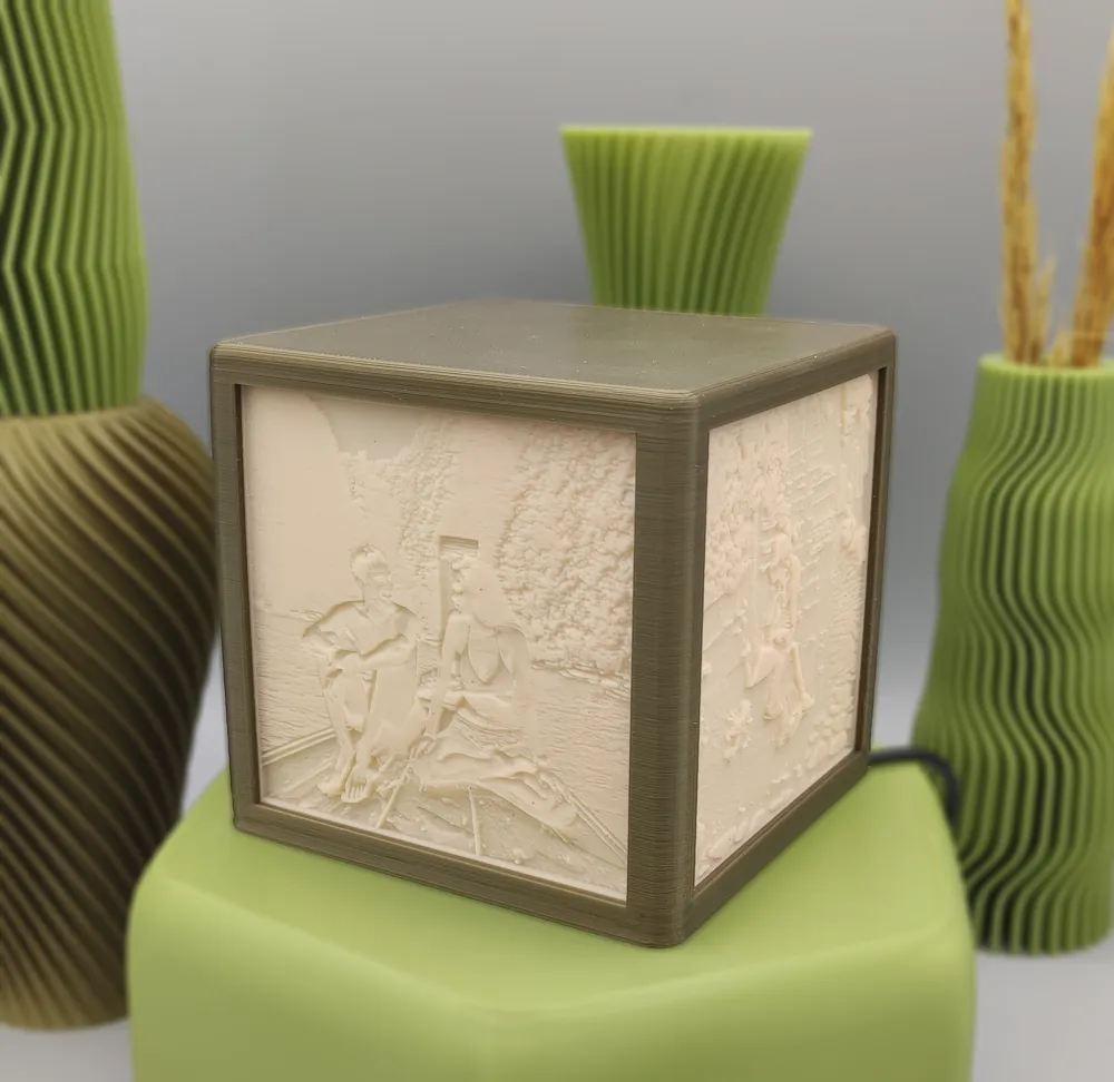 Lithophane Cube Lamp - LED Lamp Kit-001 - Free 3D Print Model - MakerWorld