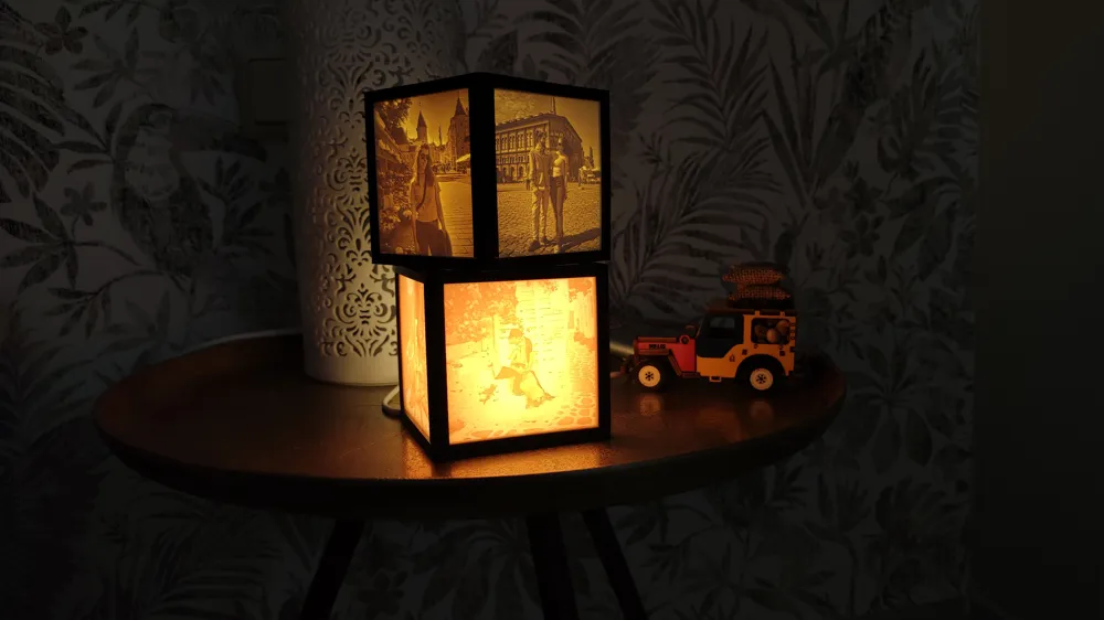 Lithophane Cube Lamp - LED Lamp Kit-001 - Free 3D Print Model - MakerWorld