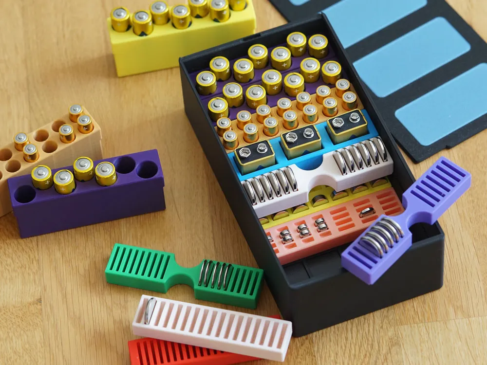 Modular battery storage box with slidding lid by Fr33lab MakerWorld ...