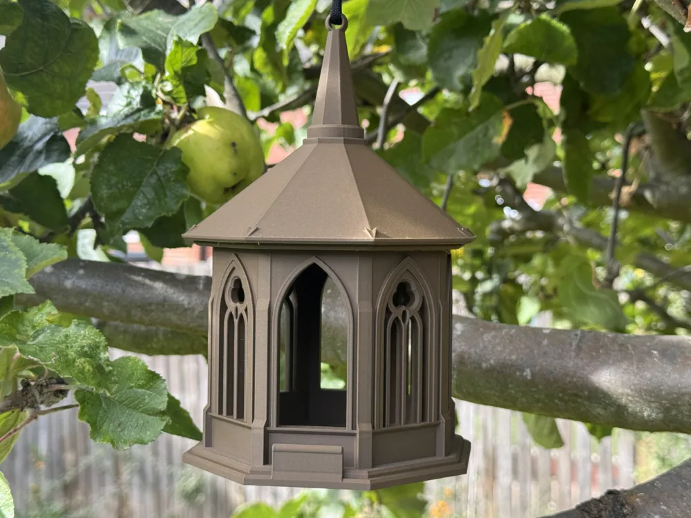 Cathedral Inspired Bird Feeder - Free 3D Print Model - MakerWorld