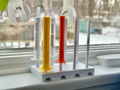 Infant and Toddler Medication Syringe Drying Rack by AaronD - MakerWorld