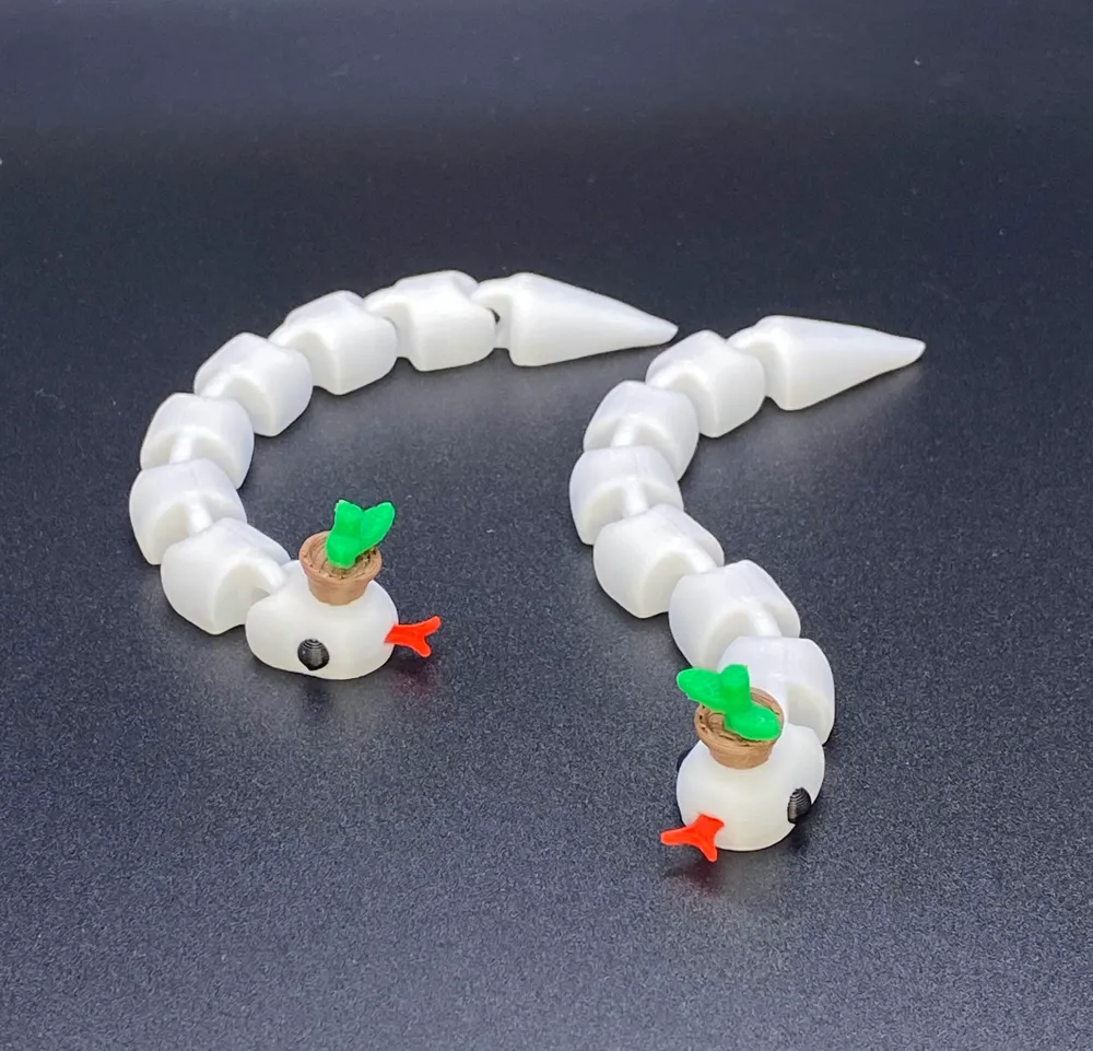Articulated Hat Snake - Potted Plant - Free 3D Print Model - MakerWorld