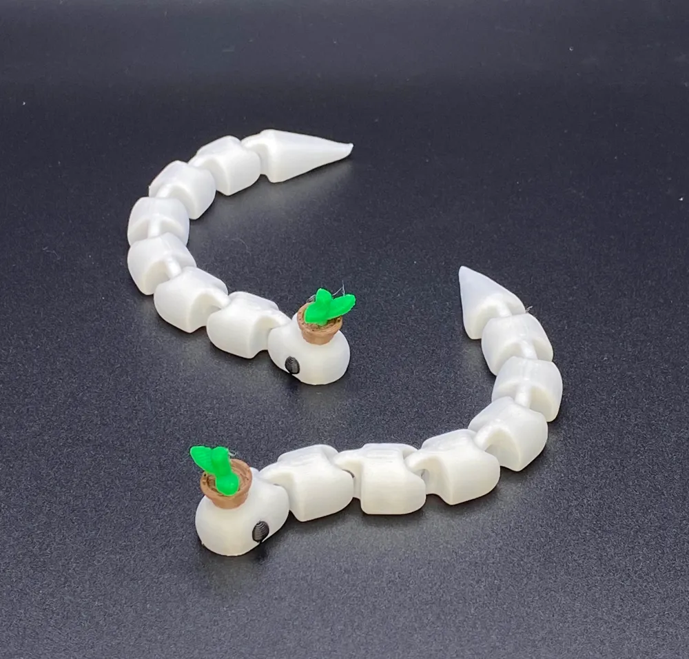 Articulated Hat Snake - Potted Plant - Free 3D Print Model - MakerWorld