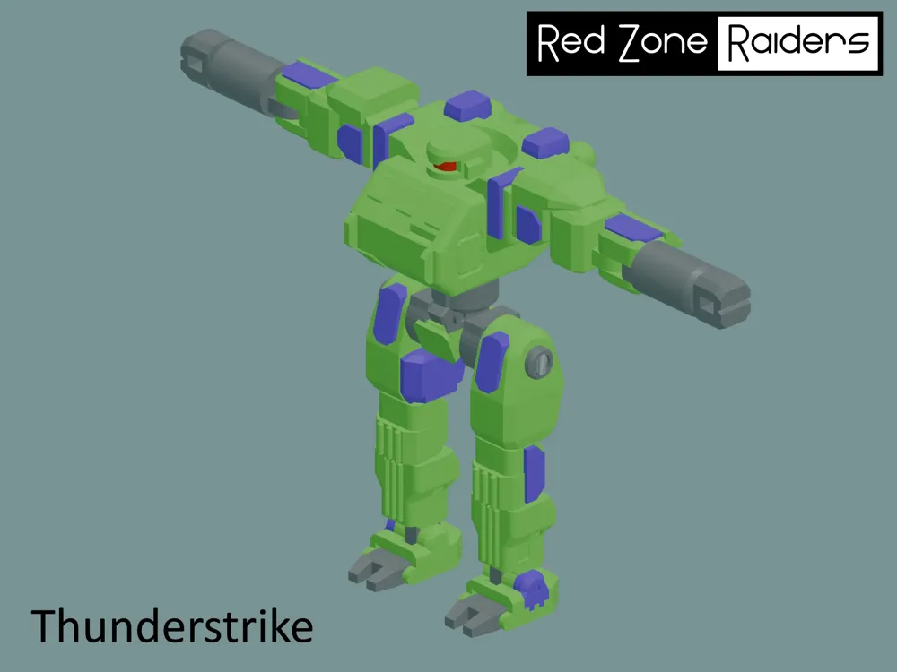 Thunderstrike Mecha Model (Red Zone Raiders) by JasonH - MakerWorld