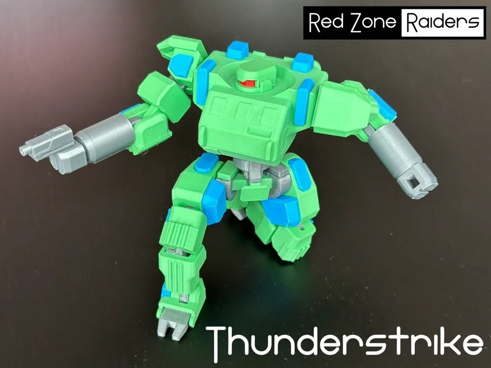 Thunderstrike Mecha Model (Red Zone Raiders) by JasonH - MakerWorld