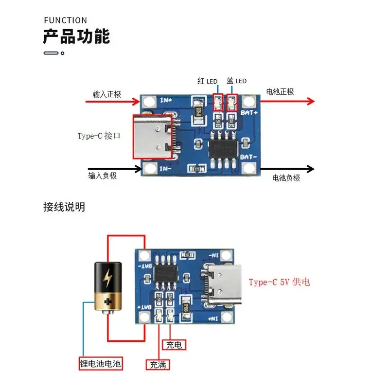 21700 Lithium Battery Charger (using a Type-C TP4056-1A charging module ...