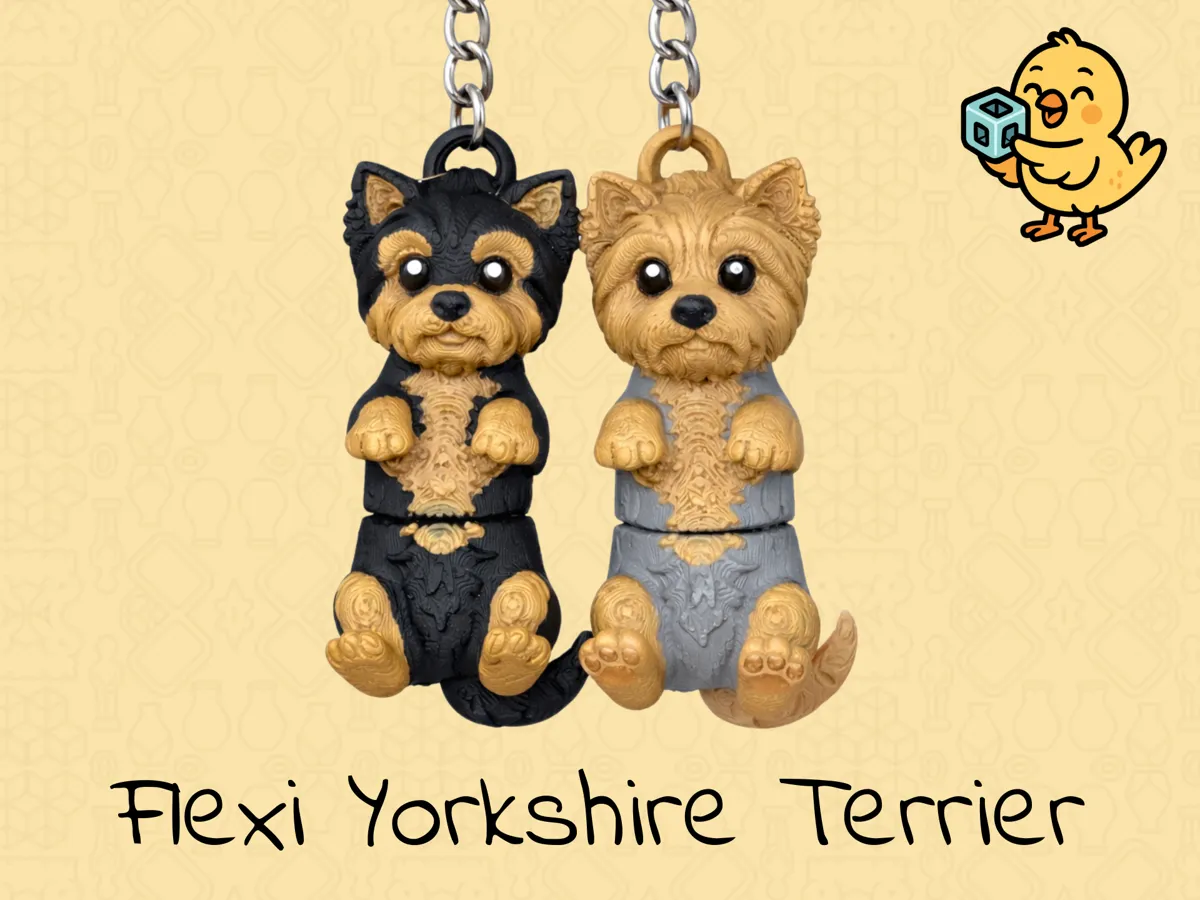 Yorkshire Terrier Keychain – Articulated Flexi Dog - Free 3D Print ...