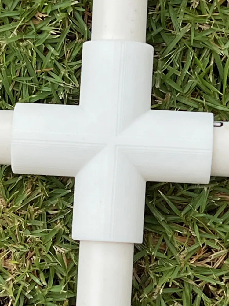 4 way cross connector for PVC pipes 21.5mm size by Maker_K_0012 ...