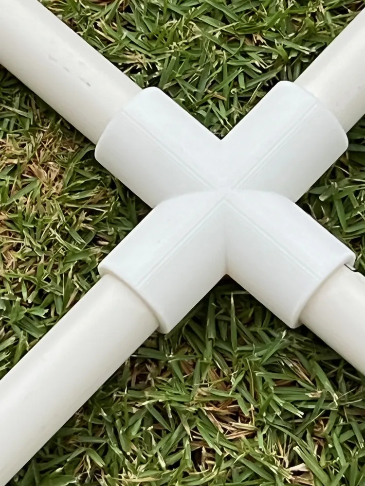 4 way cross connector for PVC pipes 21.5mm size by Maker_K_0012 ...