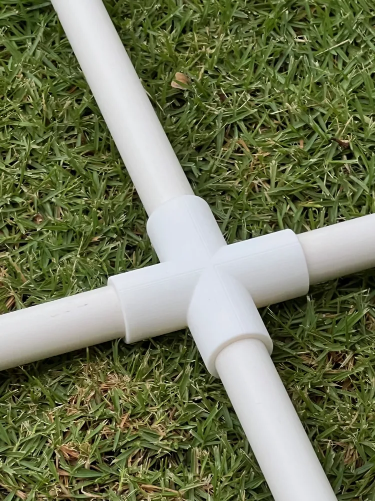 4 way cross connector for PVC pipes 21.5mm size by Maker_K_0012 ...