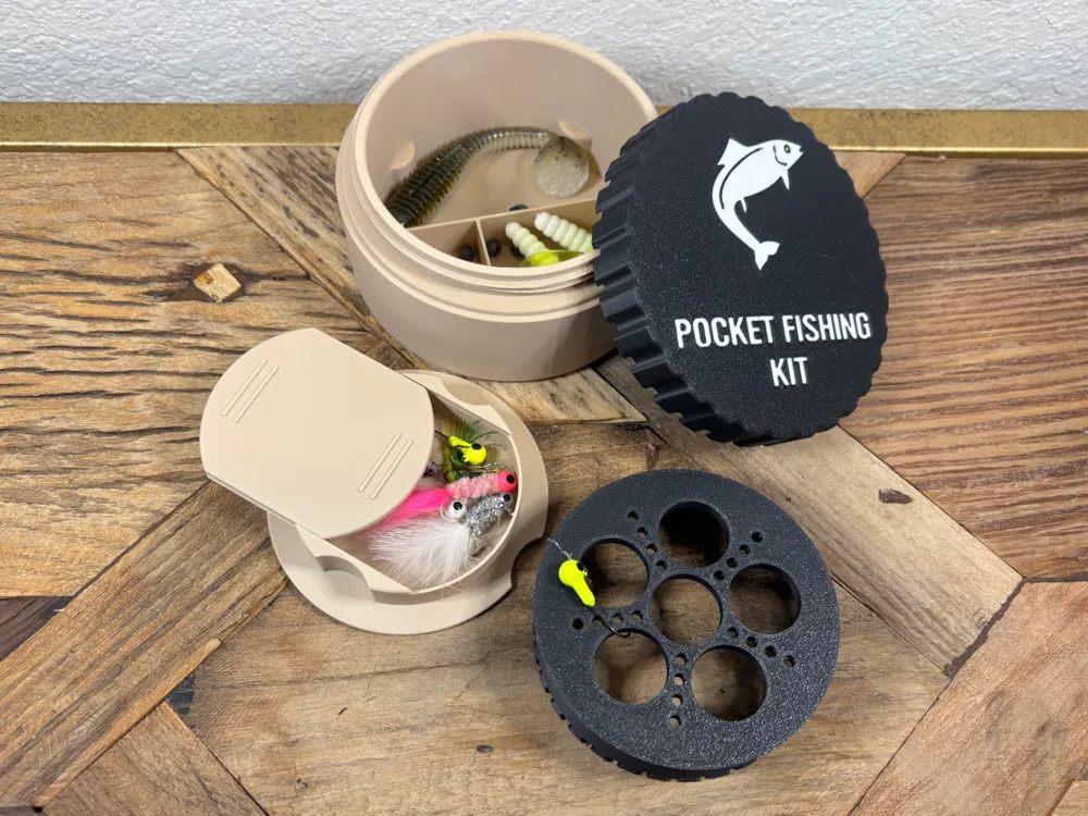 Handreel Fishing Kit w/ Storage - Free 3D Print Model - MakerWorld