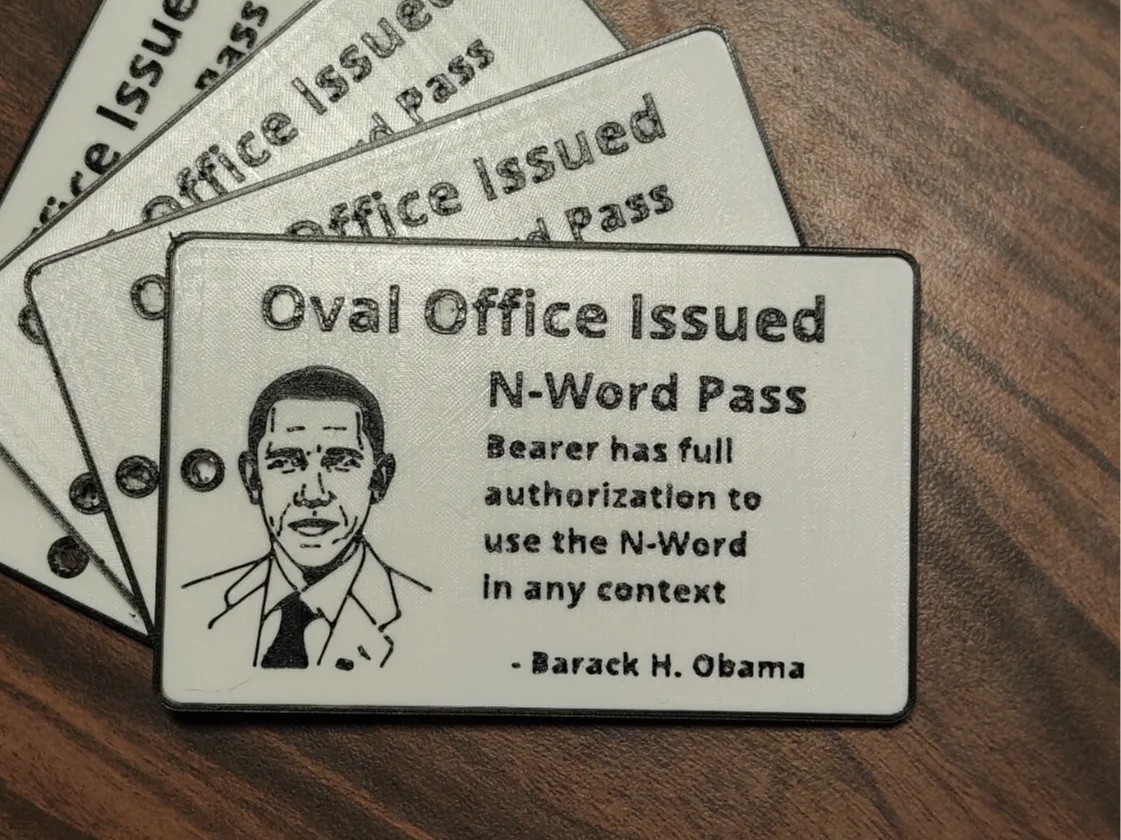 N-Word Pass Meme Keychain - Free 3D Print Model - MakerWorld