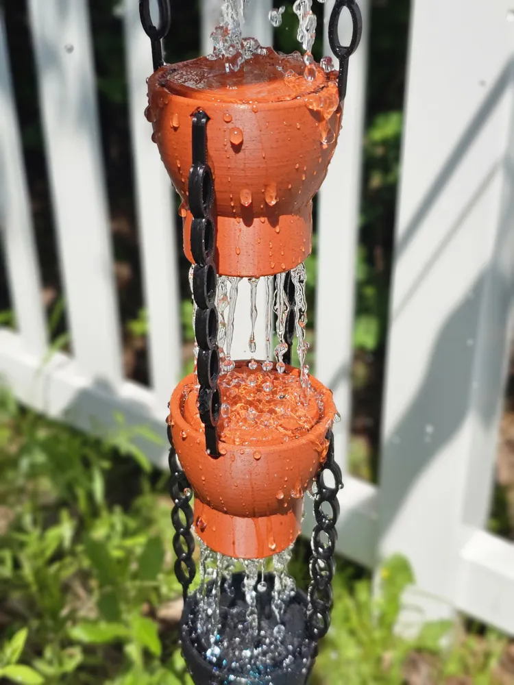 Rain Chain Drums - Free 3D Print Model - MakerWorld
